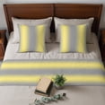 Bed Runner for Cal King Size Bed, Yellow Grey Stripes 3 Pcs Bedding ...