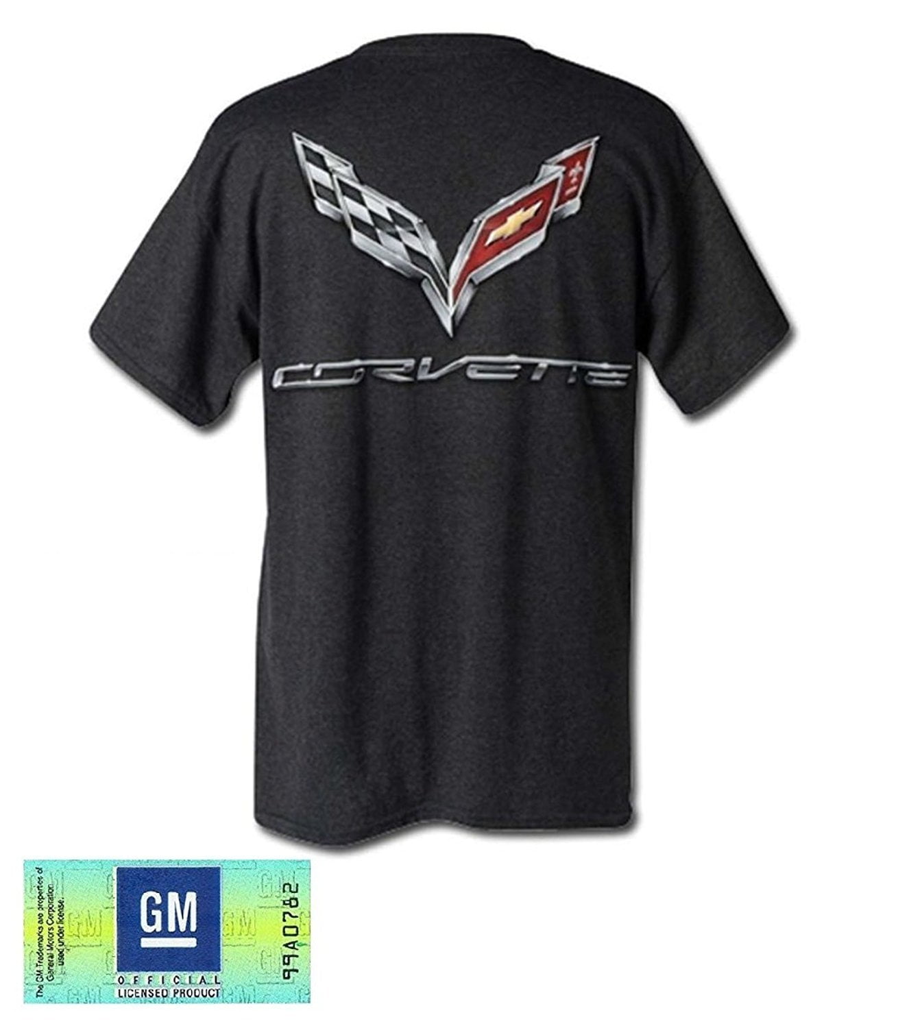 C7 Corvette Logo Flag T-shirt : Charcoal Large - Walmart.com