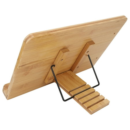 Bamboo Book Stand, Foldable Solid Book Holder Space Saving For Balcony ...