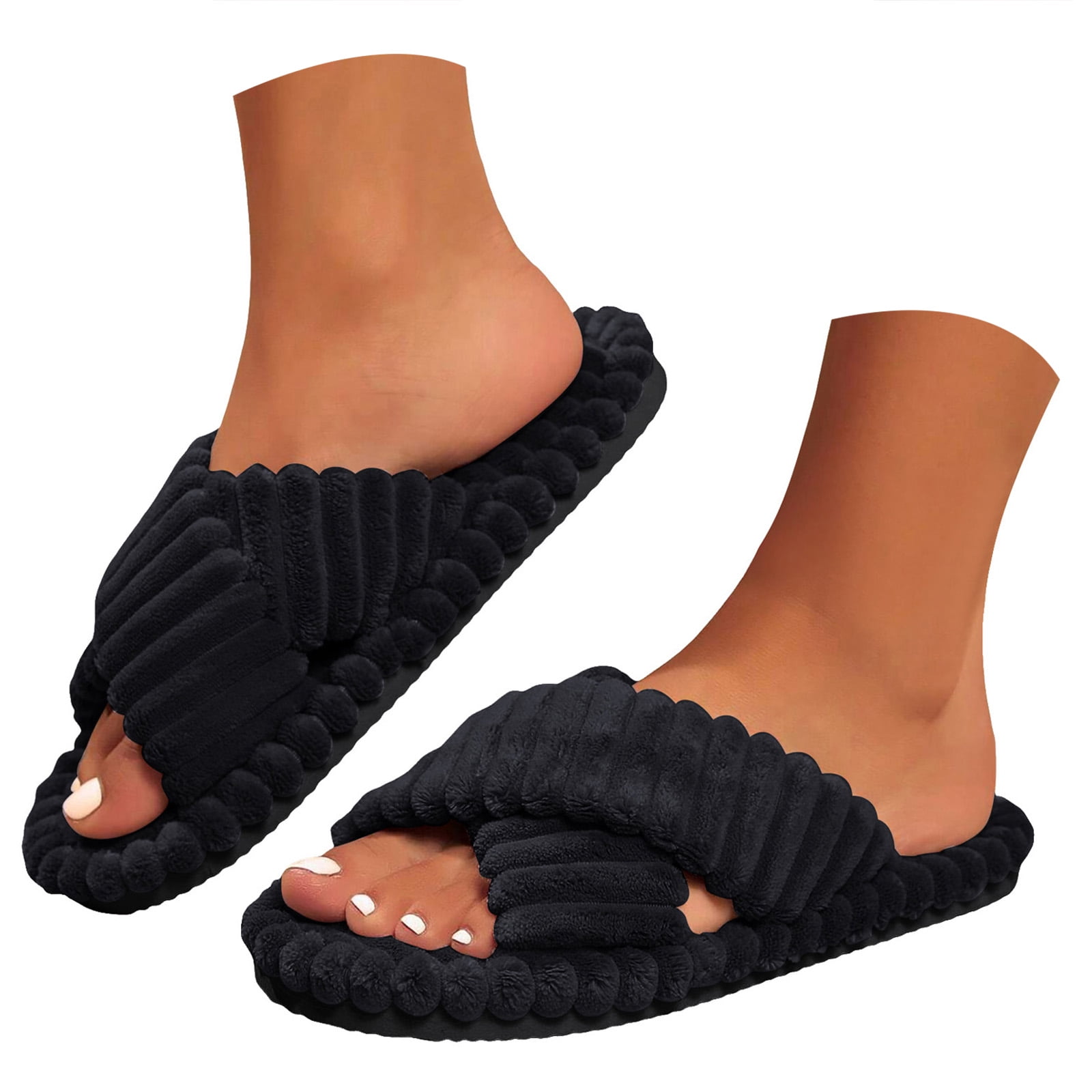 Click here for Mepaouo House Slippers For Women Corduroy Cross Ba... prices