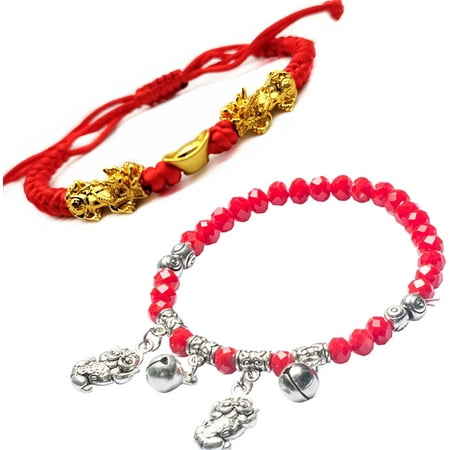 Feng shui Red Pixiu Bracelet Good Luck Amulet Bracelet Prosperity ...