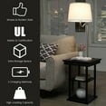 Gymax Living Room Combo: Modern Floor Lamp End Table with USB Ports ...