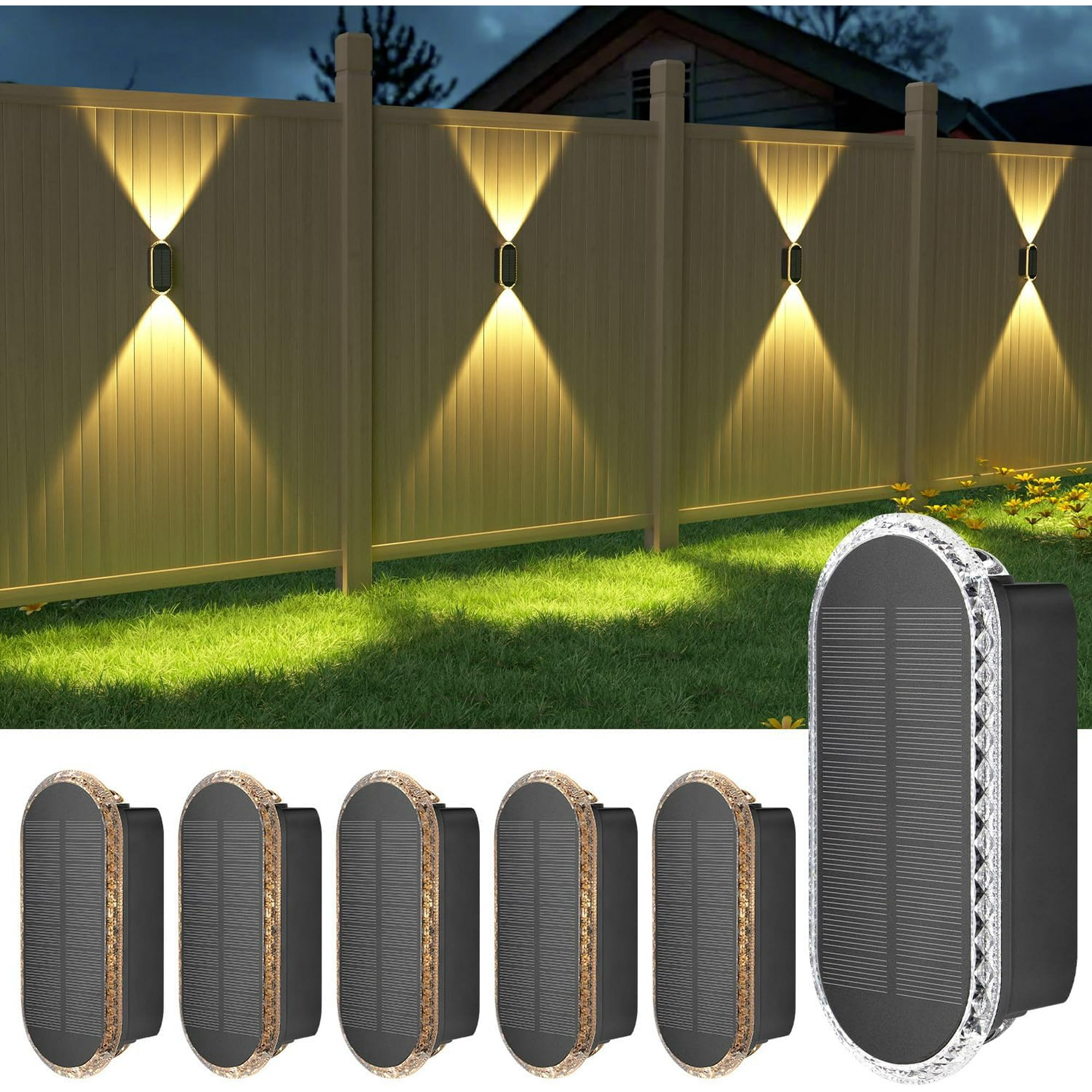 Click here for Ellasay Solar Fence Lights Outdoor 6-Pack Solar Po... prices