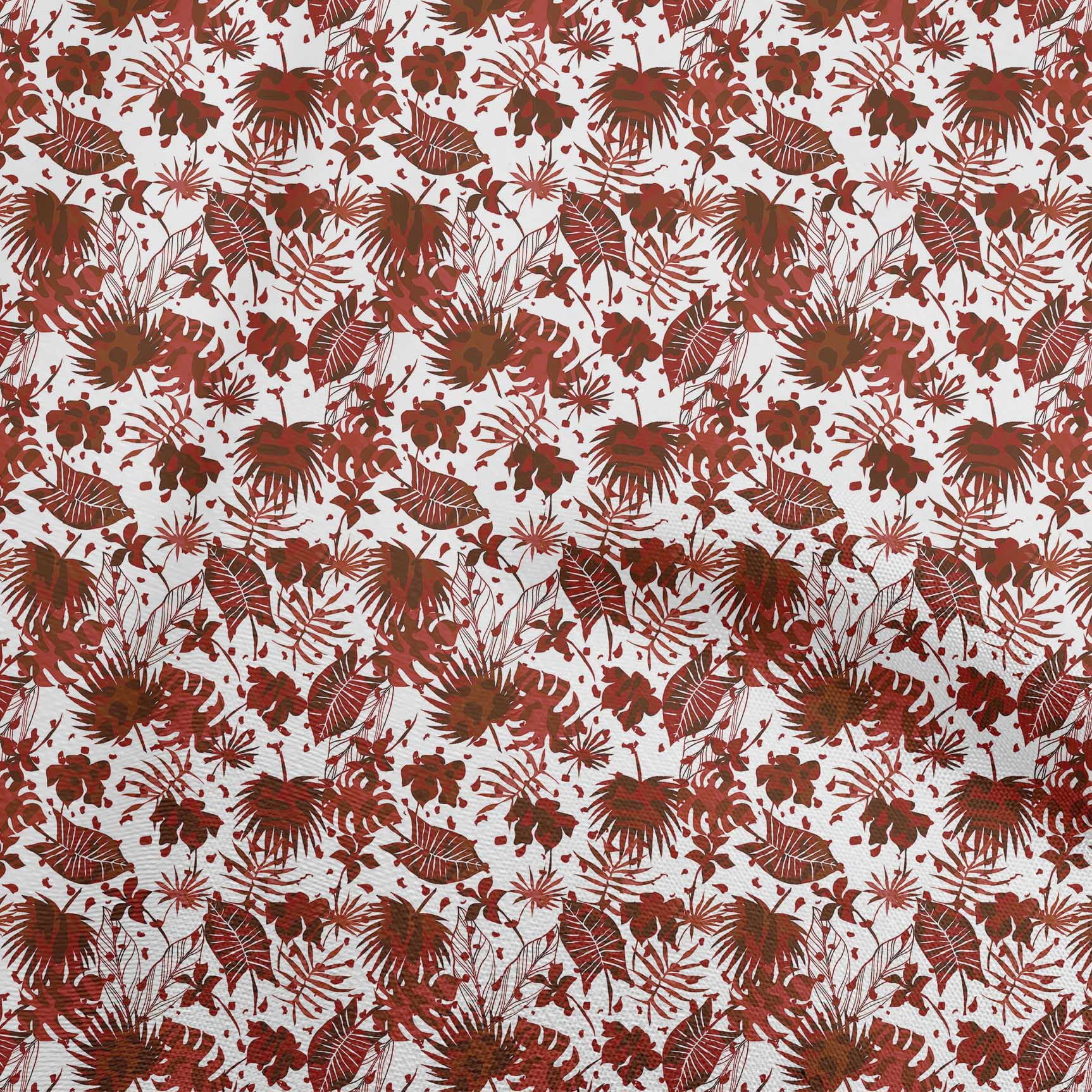 oneOone Velvet Maroon Fabric Tropical Leaf Diy Clothing Quilting Fabric ...