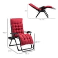 Red Zero Gravity Chair - Folding Patio Lounge with Cushion & Tray ...