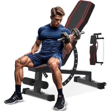 IRONMAN Triathlon X-Class Olympic Weight Bench with Detachable Leg Hold ...