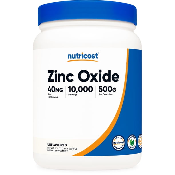 Nutricost, Pure Zinc Oxide Powder 500 G - Non GMO Supplement - Walmart.com