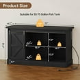 Selooye 55-75 Gallon Fish Tank Stand with Sliding Barn Doors & Power ...