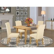 HomeStock Boho Beauty 5Pc Rounded 42 Inch Dining Table And Four Parson ...