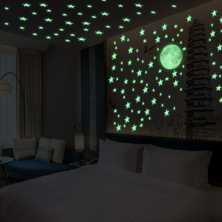 Luminous Stars Luminous Dots Self-Adhesive, 637Pcs Moon Starry Sky ...