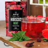 BLUE TEA - Hibiscus Mint Herbal Tea - 100 Tea Bags || CAFFEINE FREE ...