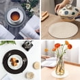 Round Woven Cotton Rope Table Place Mats Beige Line Set of 6 - Walmart.com