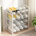 4-Tier Vertical Shoe Rack Easy to Install for Entry Daily Use Bedroom ...