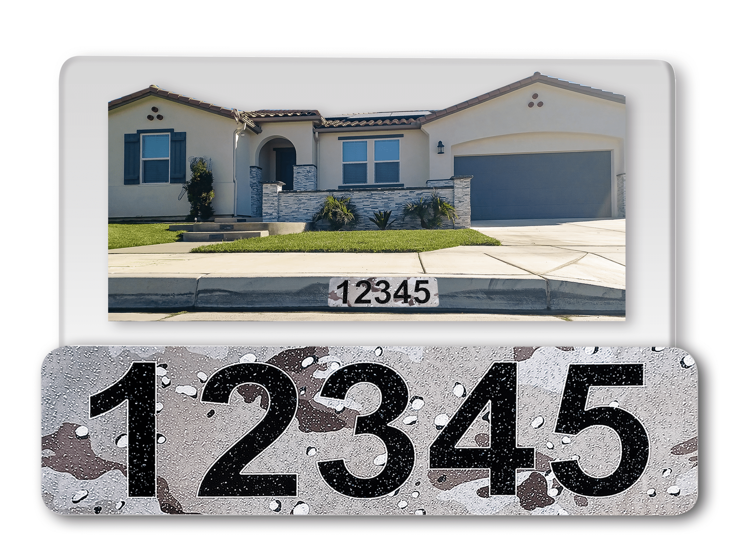 Military Curb Sticker, Reflective Aluminum Personalized Curb Address ...