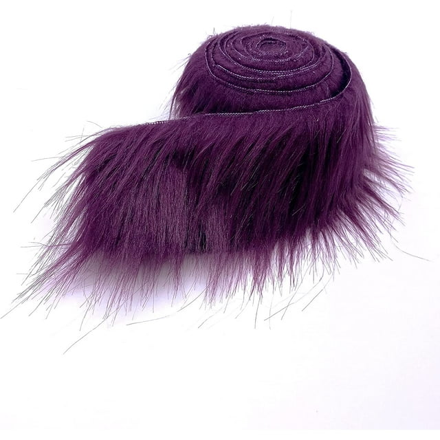Shaggy Mohair Faux Fur Fabric Strips Ribbon, Pre Cut Roll, 2" Wide by ...