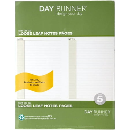Day Runner Undated Planner Notes Refill, 8.5 x 11 Inches (018-200 ...