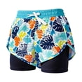 Boys Swim Trunks Boys Swim Trunks Cartoon Print Knee Length with Double ...