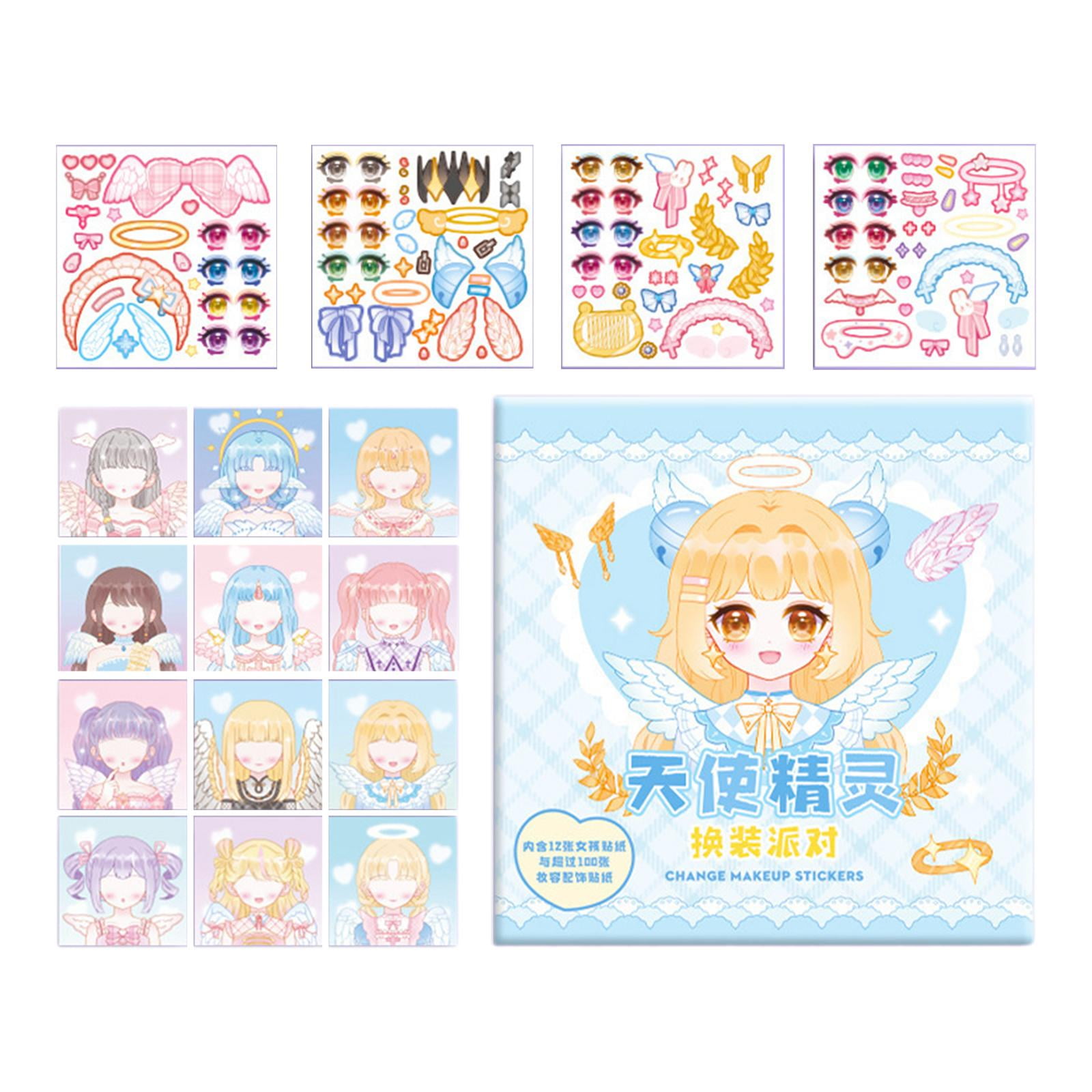12Pcs Princess Themed Face Stickers Make A Face Sticker Book for Kids ...