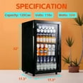 JIEJIA Beverage Refrigerators 120-Can Small Mini Fridge Glass Door ...