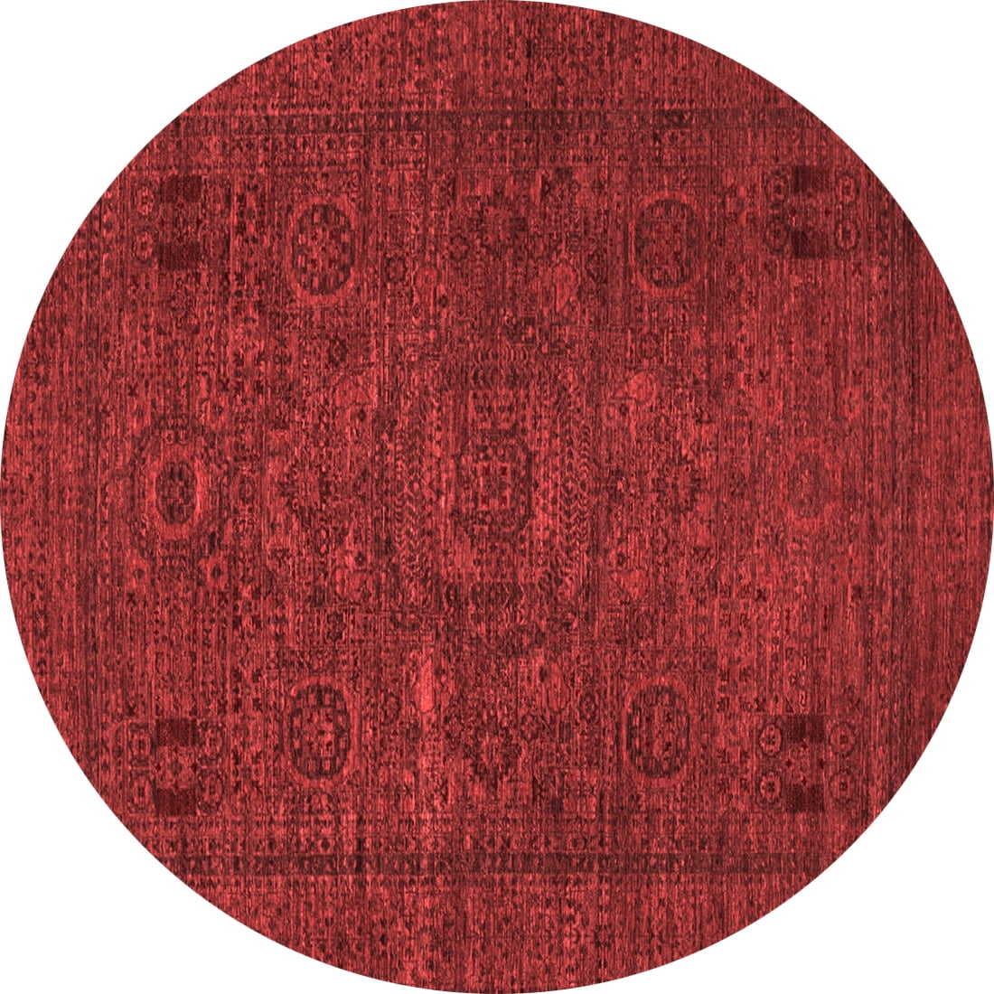 Ahgly Company Machine Washable Indoor Round Abstract Red Modern Area ...