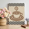 Coffee Cup Canvas Wall Art for Living Room, Retro Country Brown Lines ...