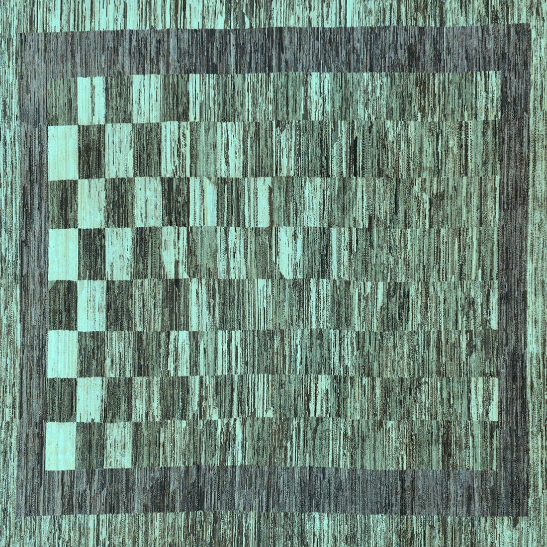 Ahgly Company Indoor Square Checkered Light Blue Modern Area Rugs, 4 ...