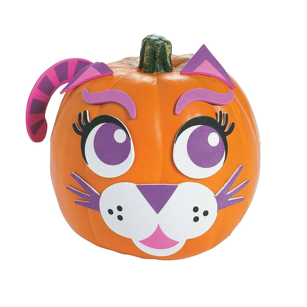 Purple Cat Pumpkin Decorating Craft Kit- Craft Kits - 12 Pieces ...