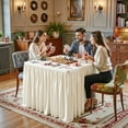2 Packs Ivory Square Tablecloths 34x34 Inch, Stretch Fitted Small Table ...