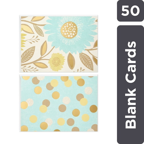 Hallmark Blank Note Cards (Flowers and Dots, 50 Blank Cards or Thinking ...
