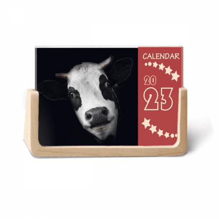 Black Observation Horn Dairy Cow Desk Calendar Desktop Decoration 2023 ...