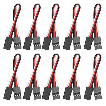 10PCS 3 Pin Servo Extension Cable Brass Core Extension Cable Servo Wires Model Car Servo Driver ...