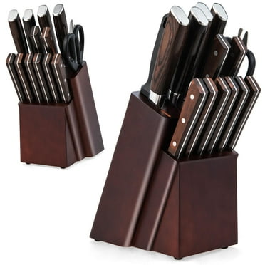 Tasty 15 Piece Stainless Steel Block Knife Cutlery Set, Multicolor ...