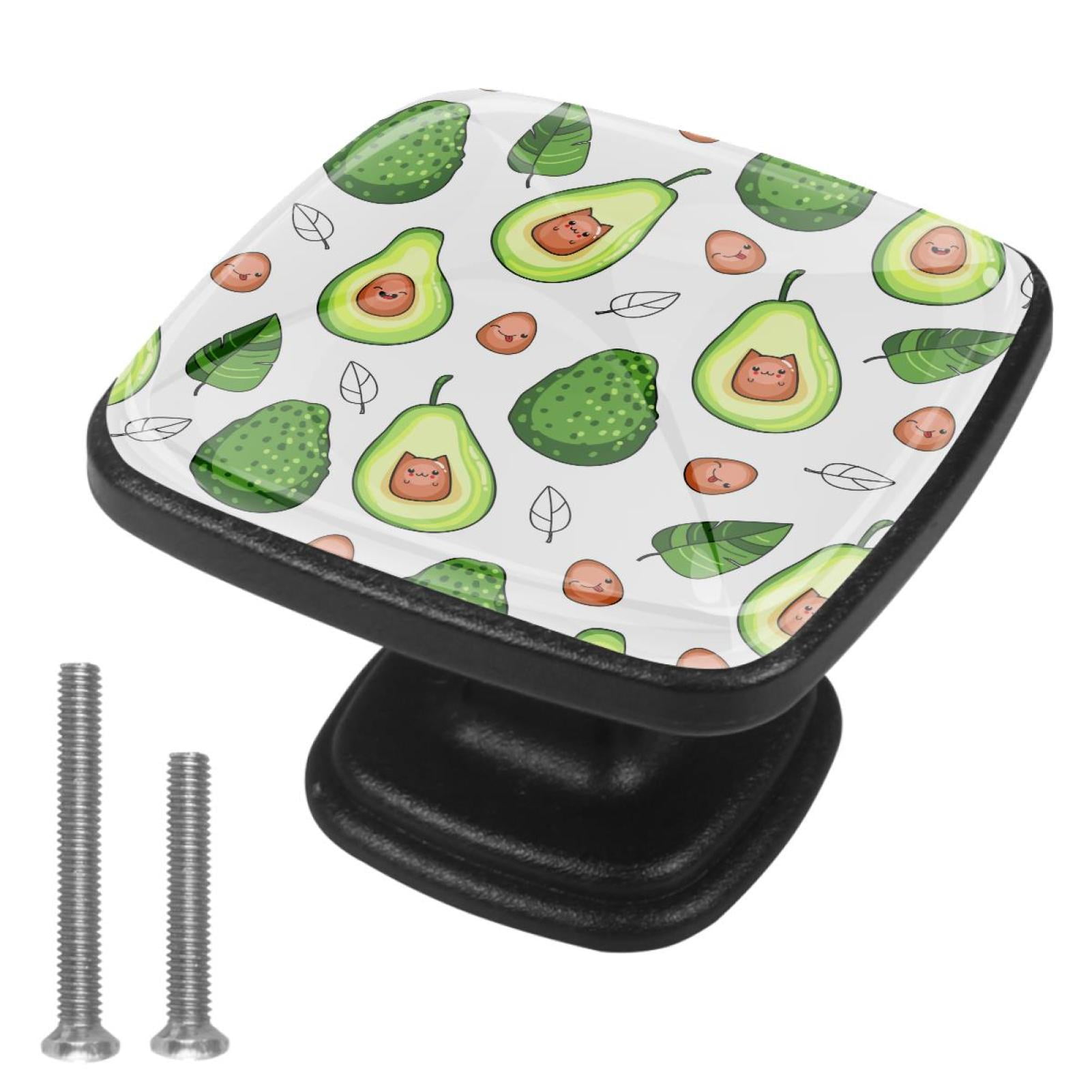 4 Pcs Cabinet Handle Drawer Pulls Avocado Fruit Knobs with Screws ...