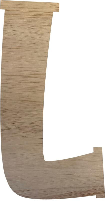 Wood Letter Unfinished Craft L, Paintable Wooden Letter 14'' Tall Small ...
