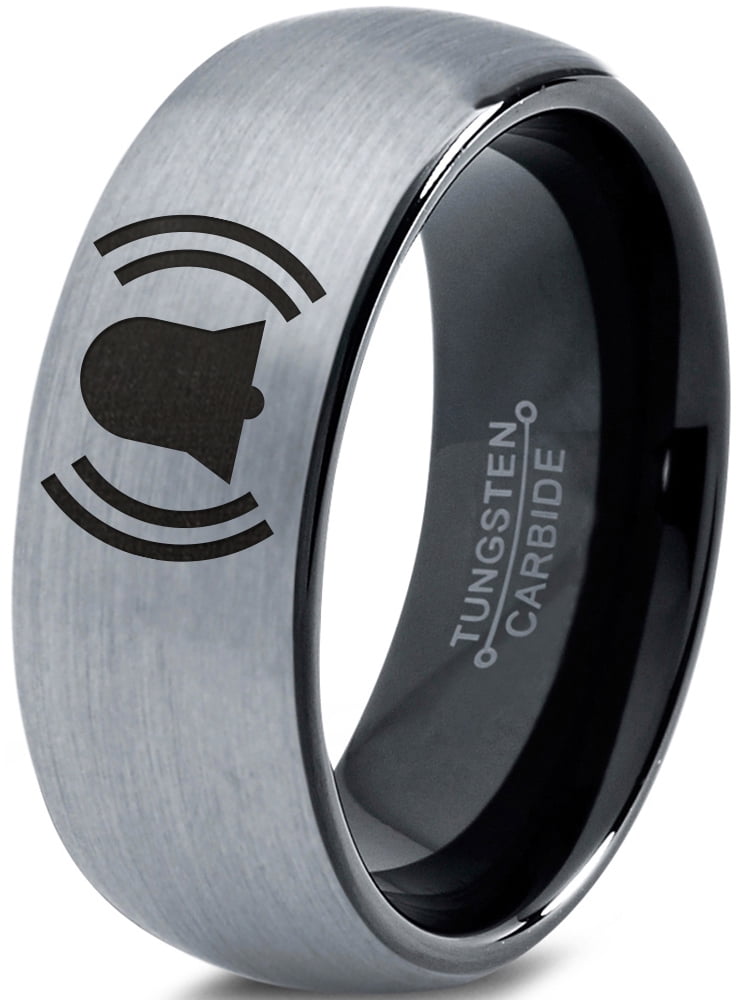 Tungsten Ringing Notification Bell Emoji Band Ring 8mm Men Women ...