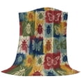 Art Country Fleece Throw Blanket Watercolors Retro Red Blue Butterfly ...