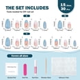 Summer Beach Press Nails Medium Almond Blue Nails with & Starfish ...