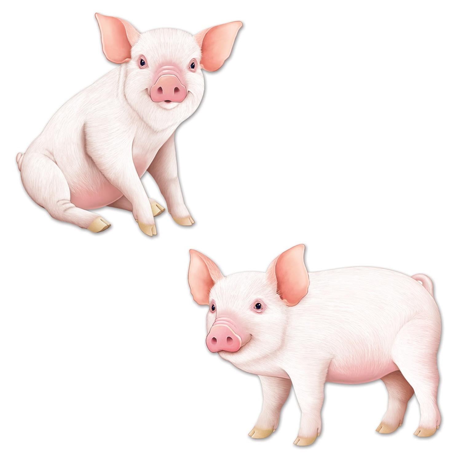 Club Pack of 24 Delightful Pink Pig Cutout Party Decorations 15.5 ...