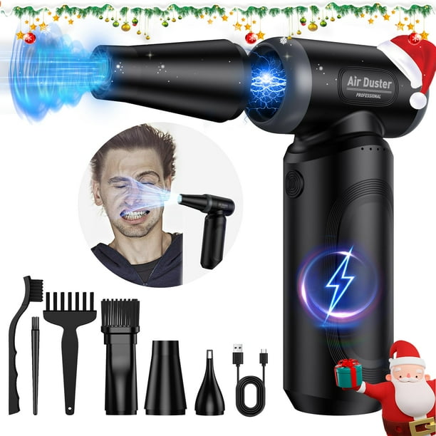 Compressed Air Duster,Mini Blower 300000 RPM Cordless Electric Air ...