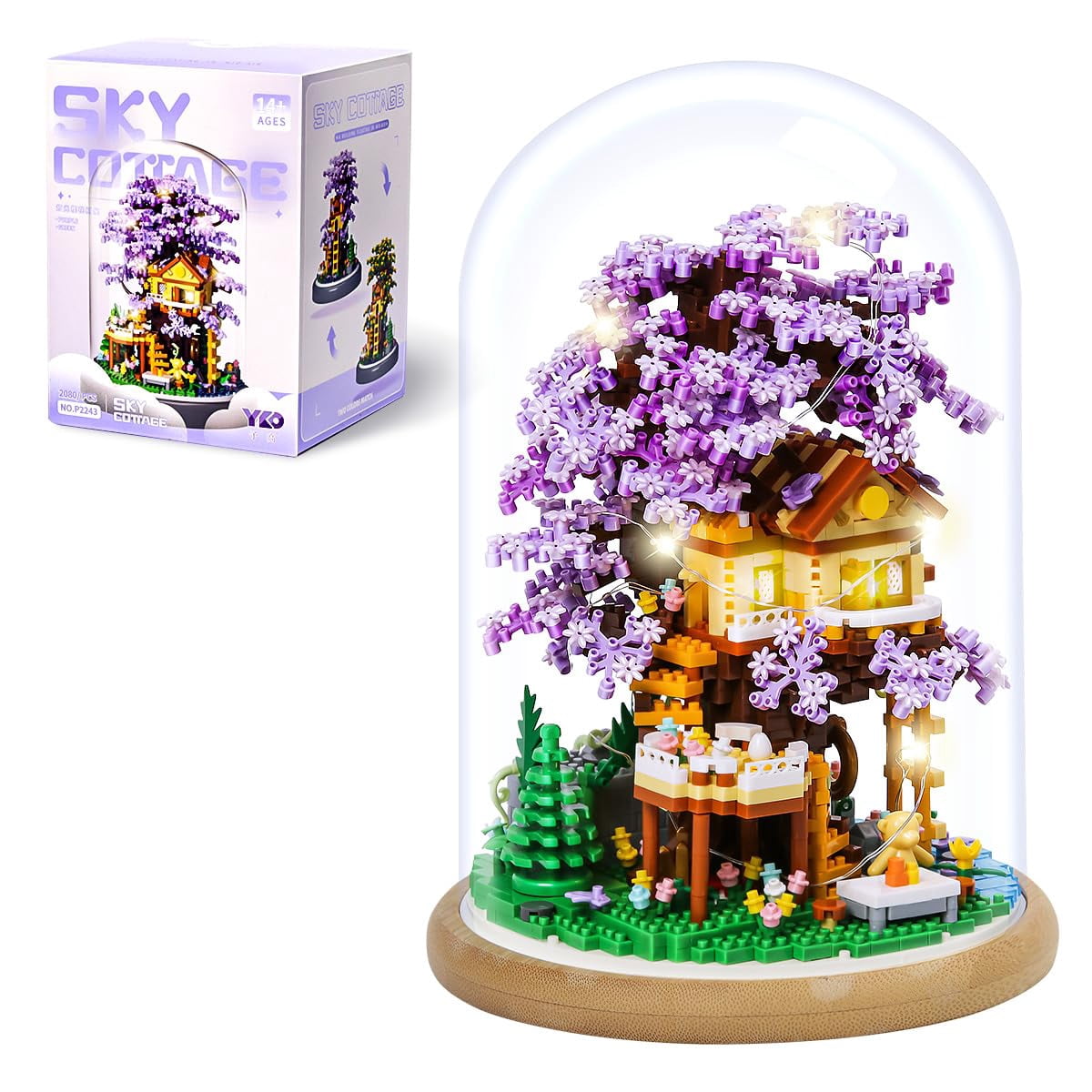 DIY Flower Building Toy Sets Miniature Cherry Blossom Tree House ...