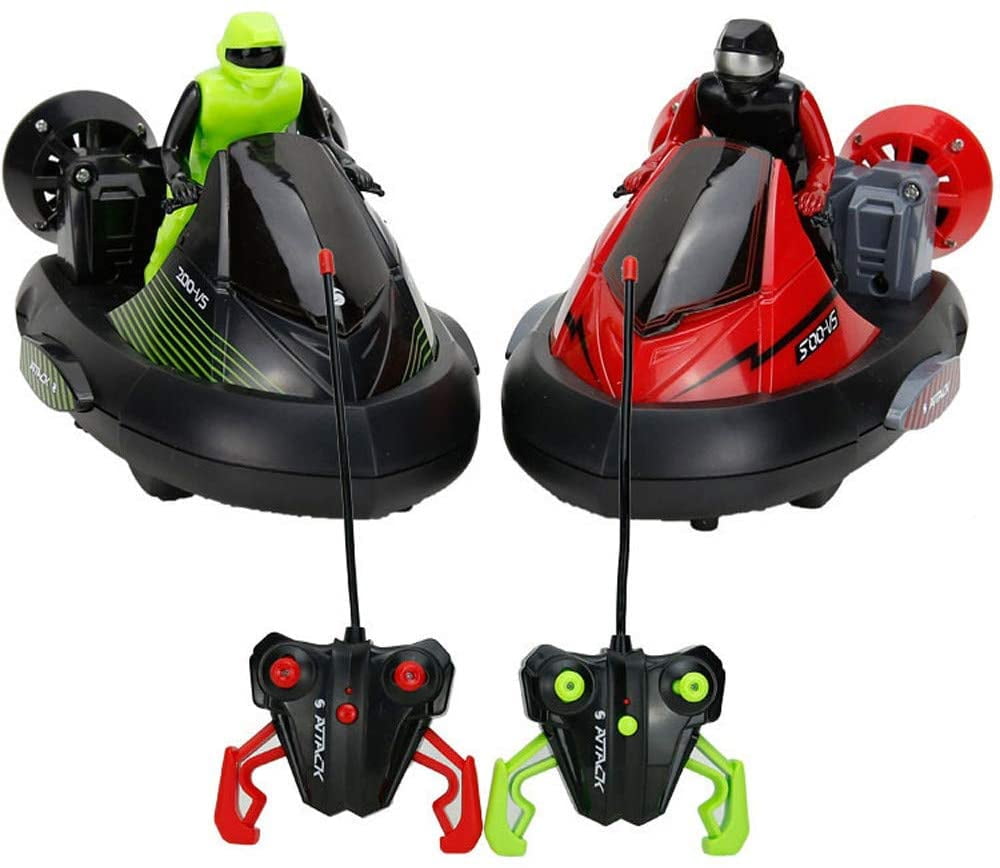 Set of 2 Stunt Remote Control RC Battle Bumper Cars with Drivers ...