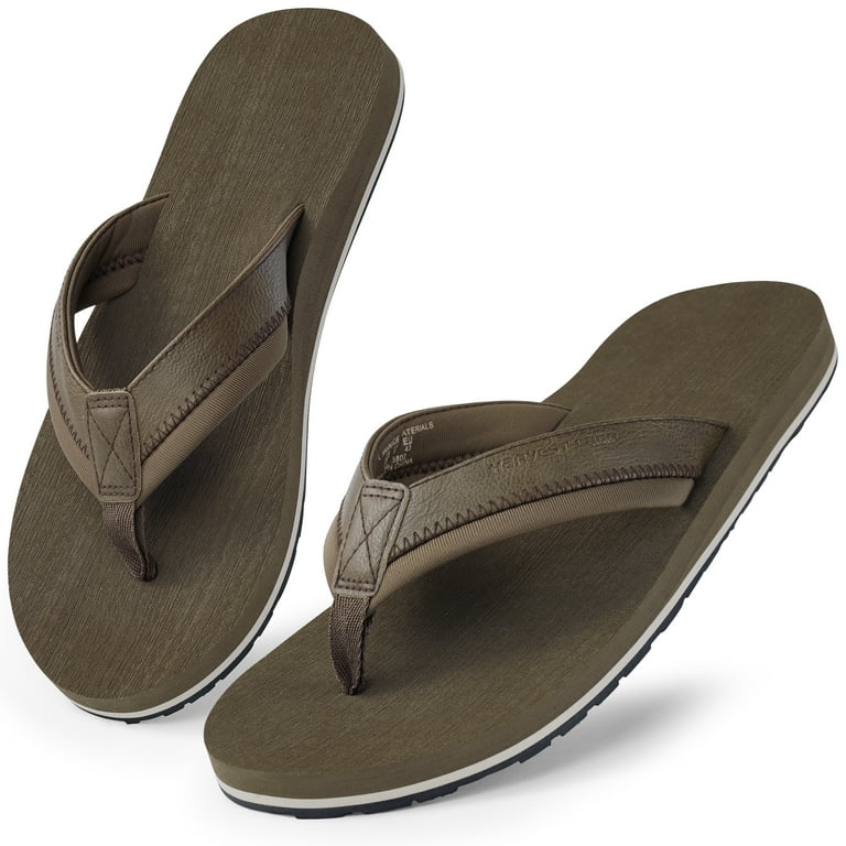 Harvest Land Men's Flip Flops with Arch Support, Comfortable Harvest Land Men's Flip Flops with Arch Support, Comfortable