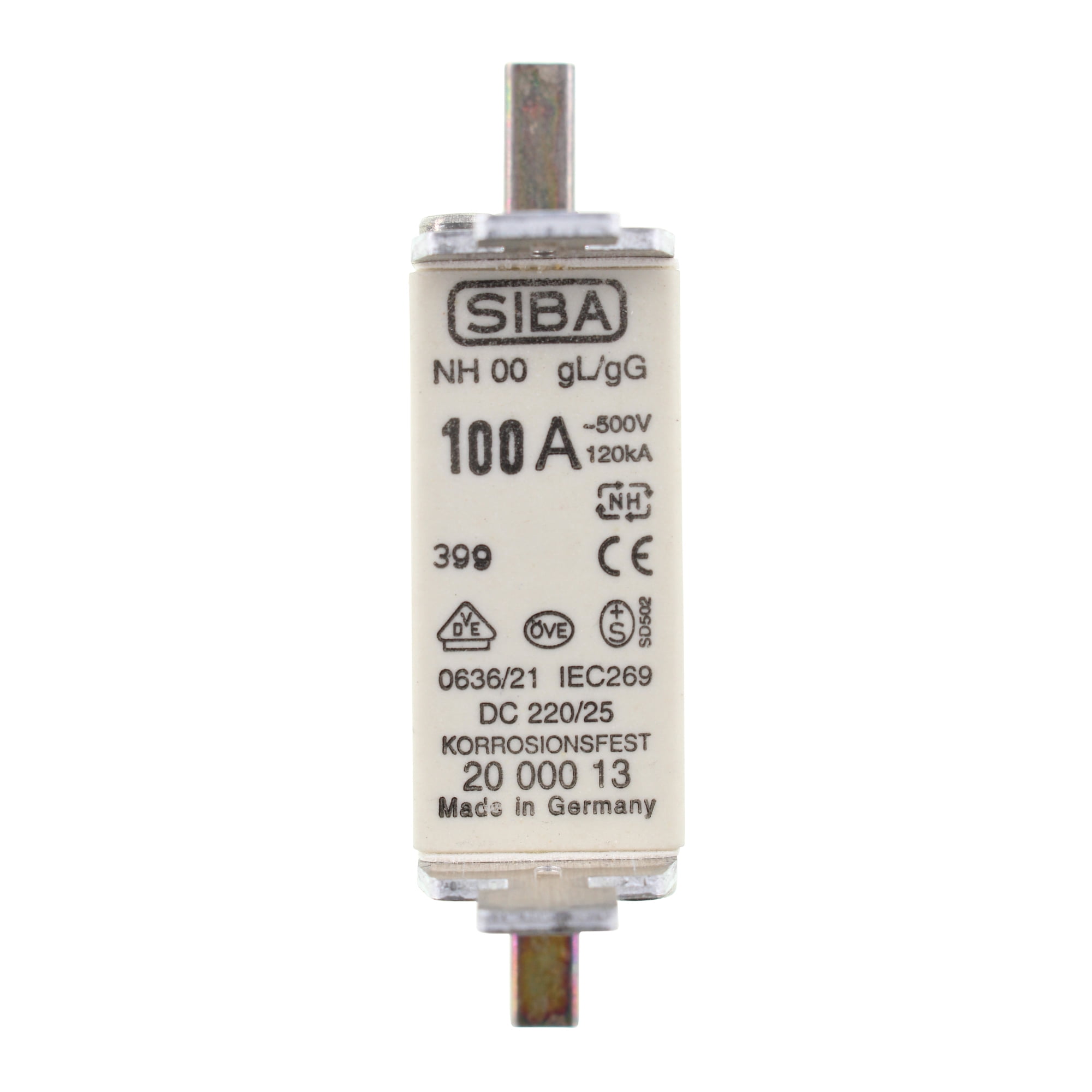 SIBA 20-000-13/100A High Rupturing Capacity HRC Cube Fuse, NH-00 gL/gG ...