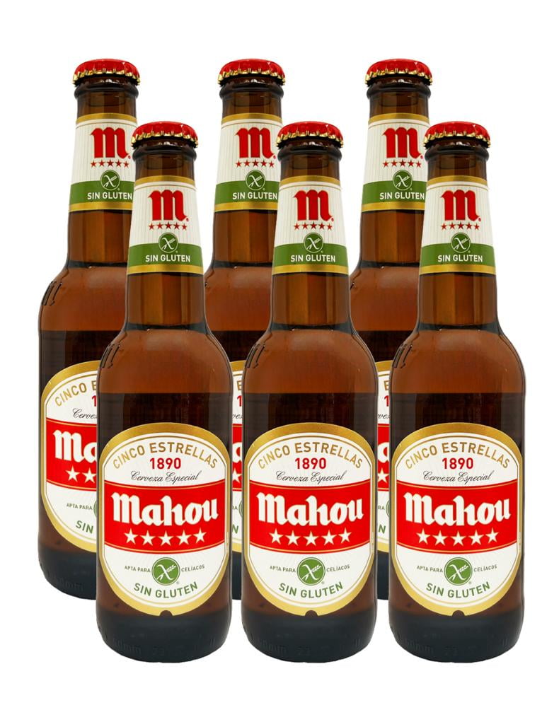 Six Pack Cerveza Mahou 5 Estrellas Sin Gluten 330ml Mahou Cerveza Sin ...