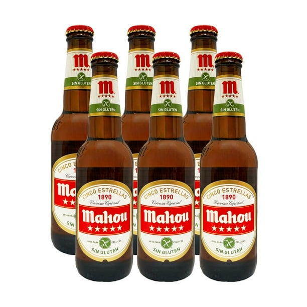 Six Pack Cerveza Mahou 5 Estrellas Sin Gluten 330ml Mahou Cerveza Sin ...