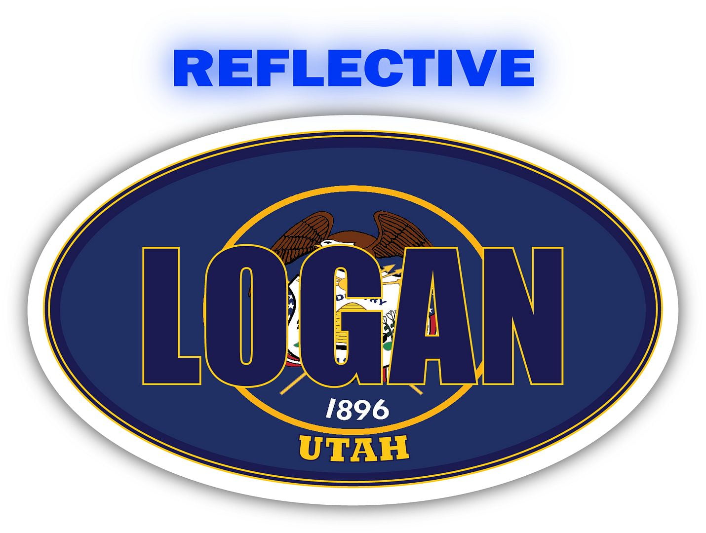 Logan City Utah State Flag | UT Flag Cache County Oval State Colors ...