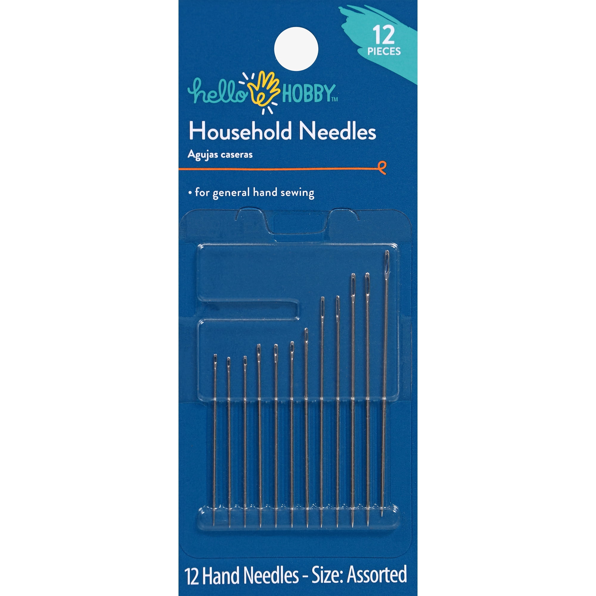 Hello Hobby Assorted Steel Household Needles, Assorted Sizes, 12 Pieces ...