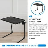 Table Mate II Plus Large Black TV Tray with Foldable Legs for Dinner ...