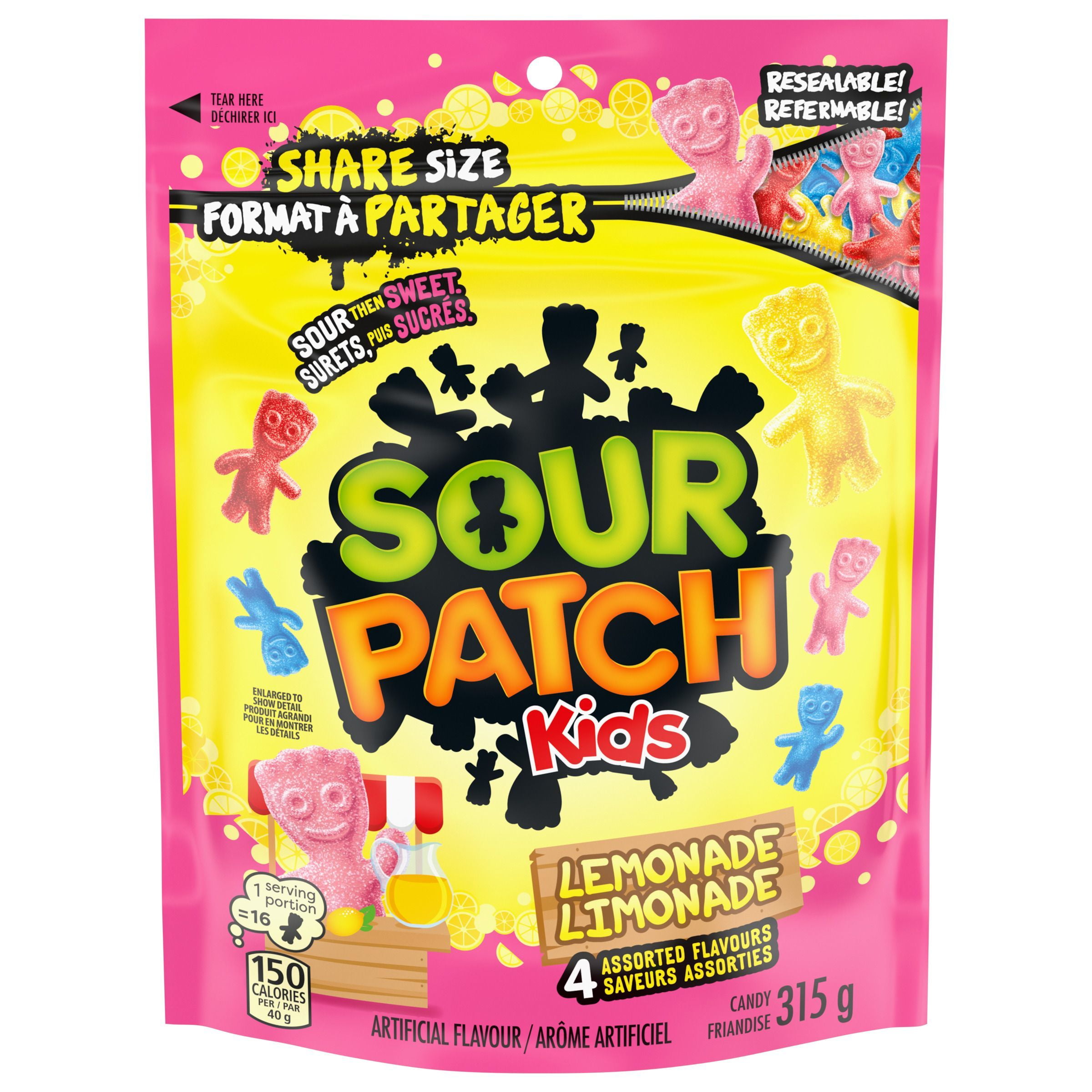 SOUR PATCH KIDS, Lemonade Flavour Candy, Sour then Sweet, 315 g ...