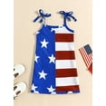 Suealasg Toddler Girls 4th of July Dress Sleeveless Stars Stripe Print ...